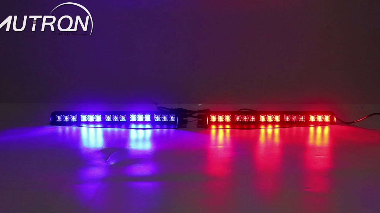 Red Blue police Lights LED Warning Emergency Windshield Visor Split ...