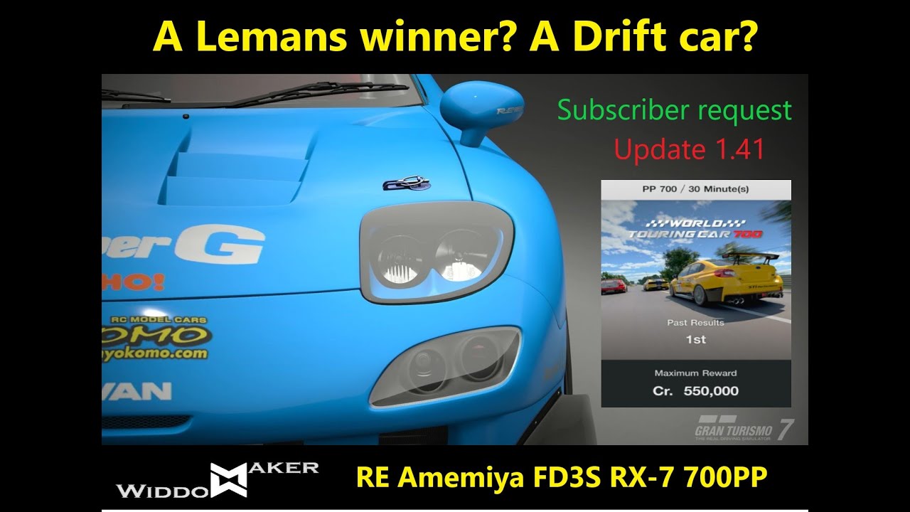 GT7 RE Amemiya RX7 Le Mans WTC 700 Fastest lap fastest Car Best Car ...