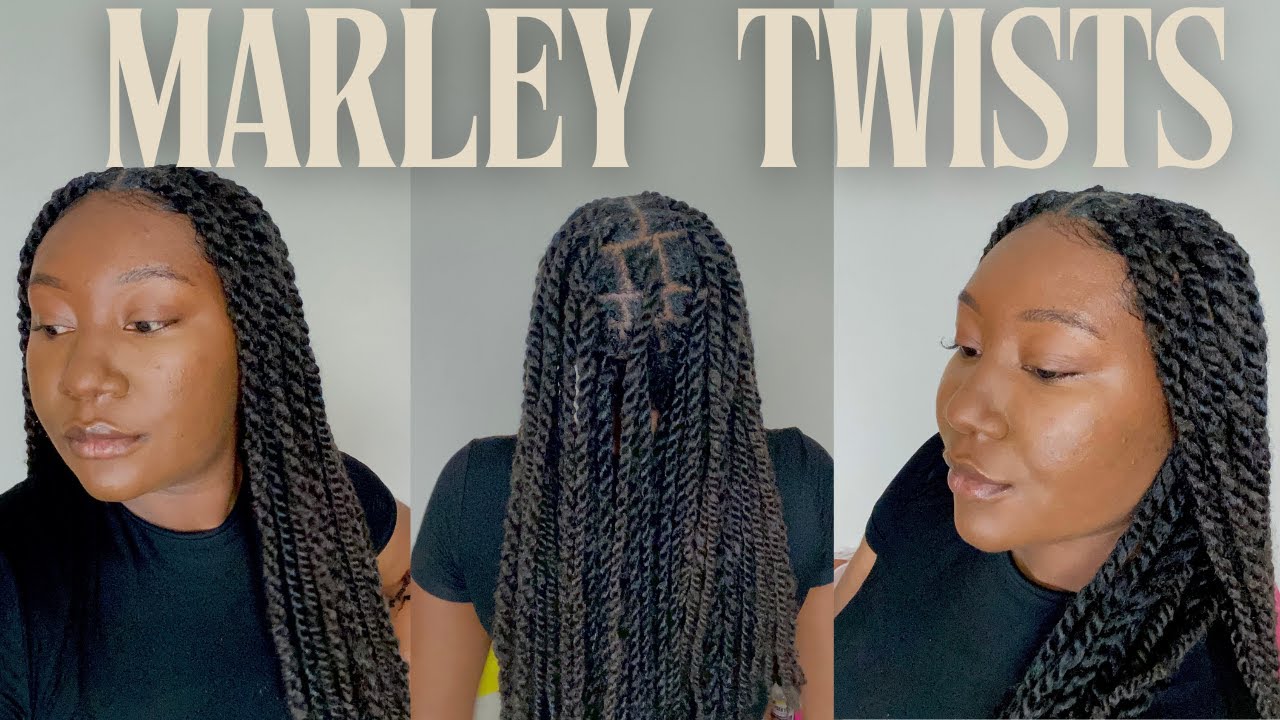 SUPER EASY DIY MARLEY TWISTS ON NATURAL TYPE 4B HAIR - YouTube