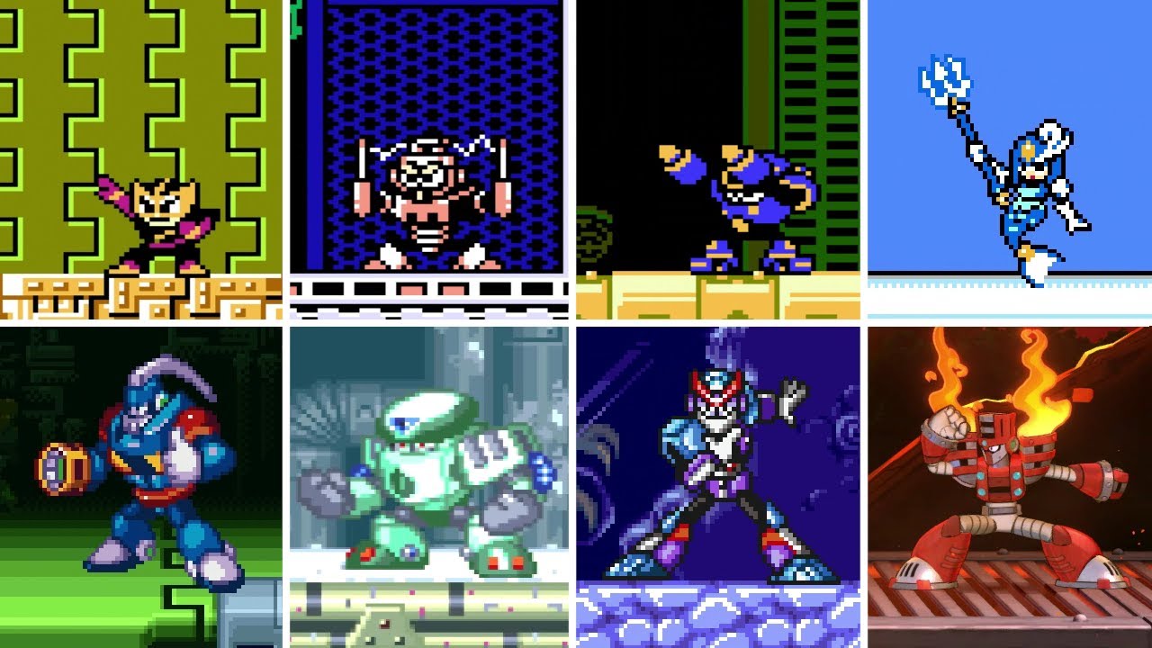 All Robot Master Boss Fights (Mega Man 1 - 11, Mega Man & Bass, Mega ...