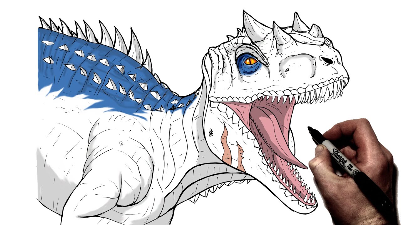 How To Draw Alloraptor | Step By Step | Jurassic World - YouTube