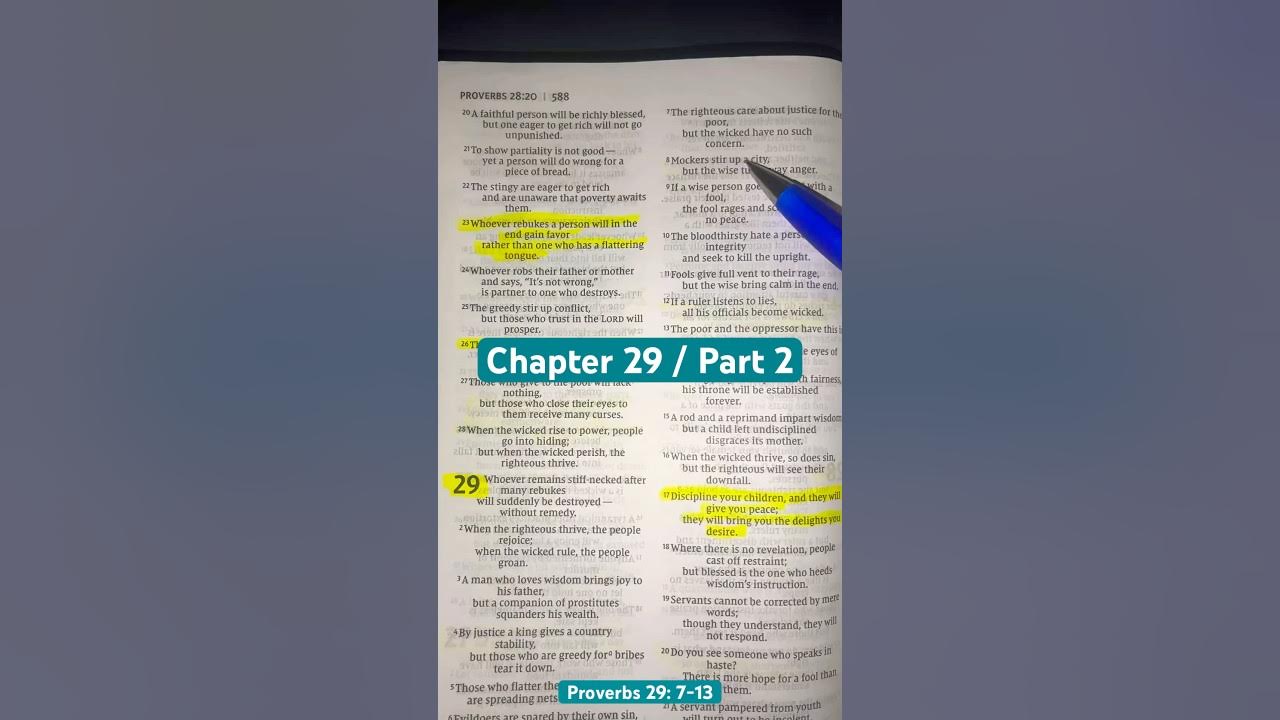 More Proverbs of Solomon | 29 Part 2 Proverbs 29 7-13 #bible #reading # ...