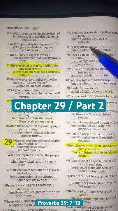 More Proverbs of Solomon | 29 Part 2 Proverbs 29 7-13 #bible #reading # ...