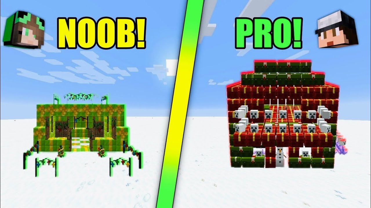 NOOB VS PRO ΧΡΙΣΤΟΥΓΕΝΝΙΑΤΙΚΟ ΣΠΙΤΙ ΜΕ 3 ΤΥΧΑΙΑ ΜΠΛΟΚΣ MINECRAFT FAMOUS ...