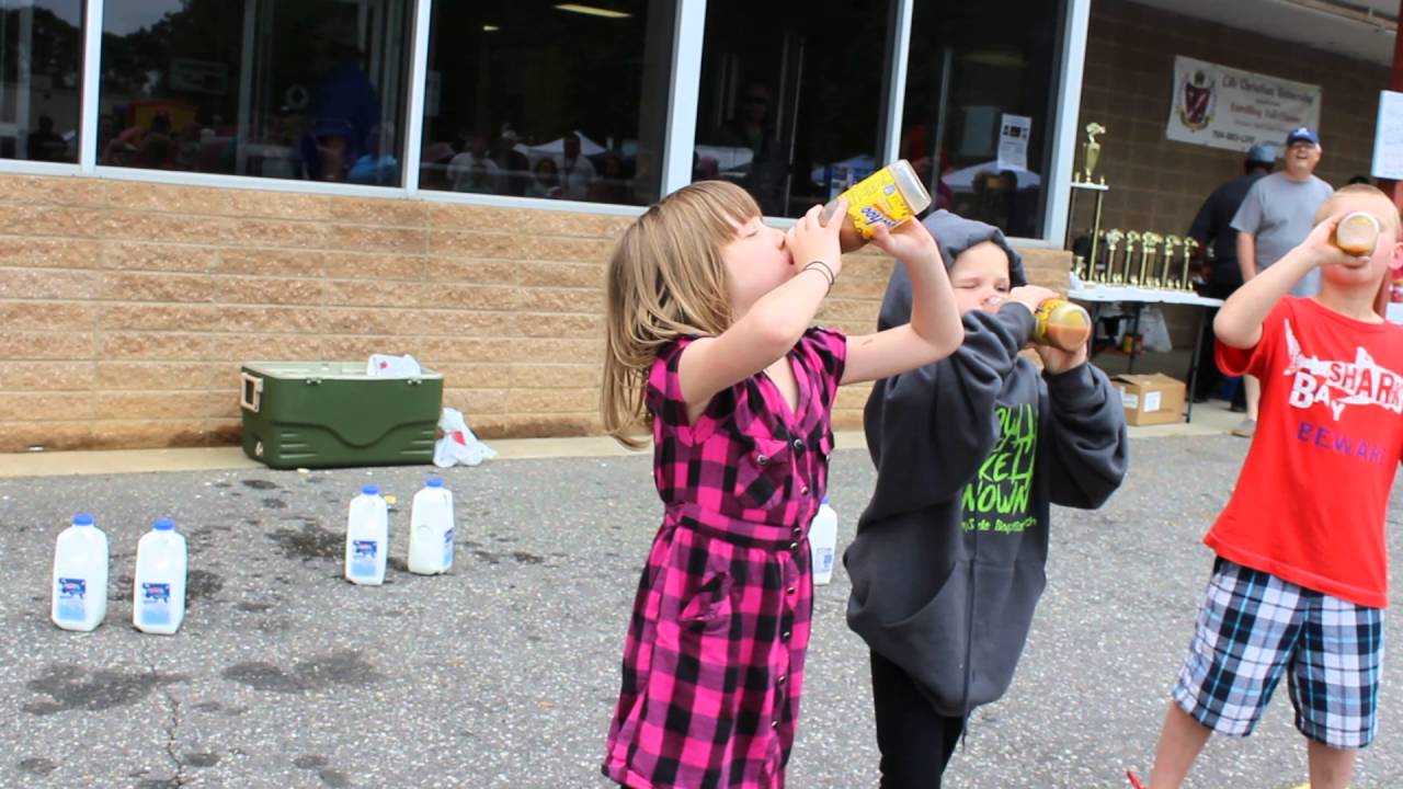 My 6 year old daughter dominating the milk chugging contest at a car ...
