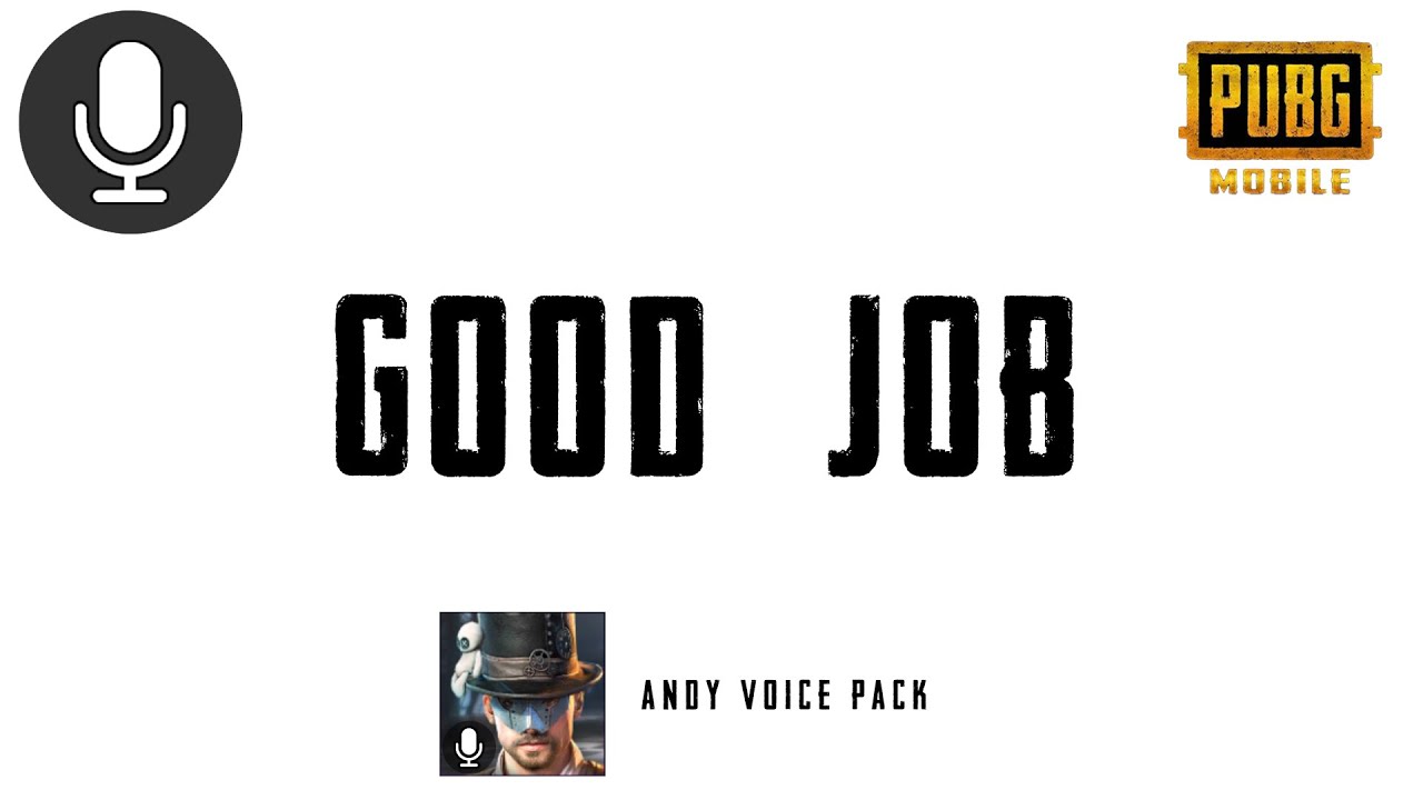 Good Job | Pubg Andy Voice Pack Sound Effect 🔊🗣️ - YouTube