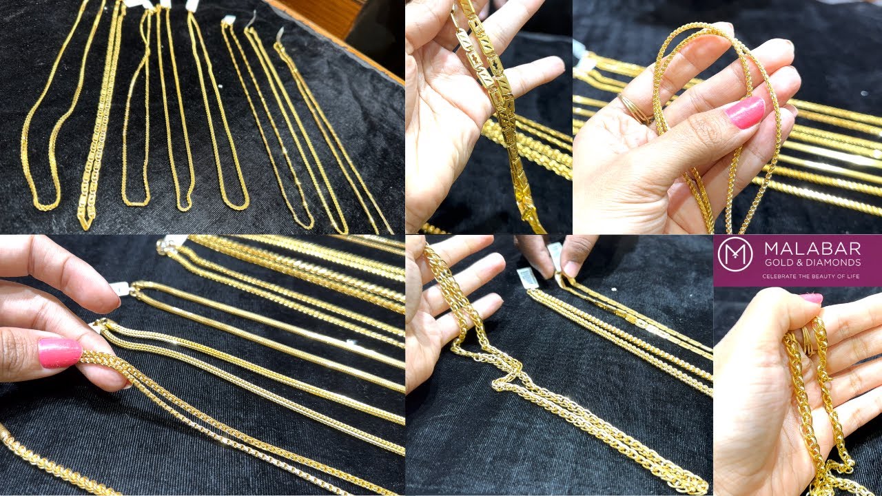 Malabar Gold & Diamond Gold Chains for Men & Women with 4.90% Wastage ...