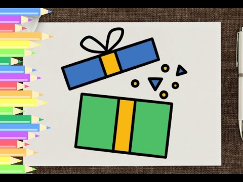 How to draw a Present Step by Step | Present Drawing | Drawing and ...