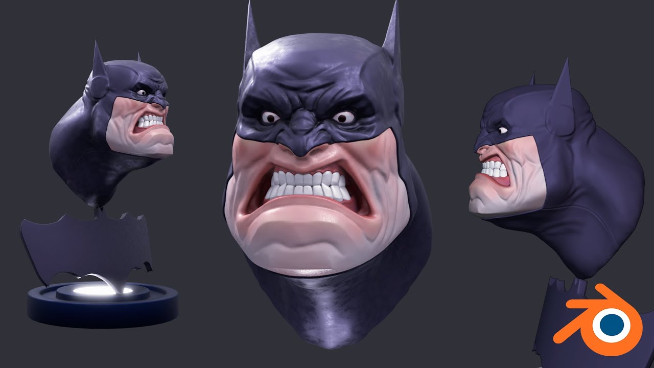 Modeling BATMAN angry in Blender - YouTube