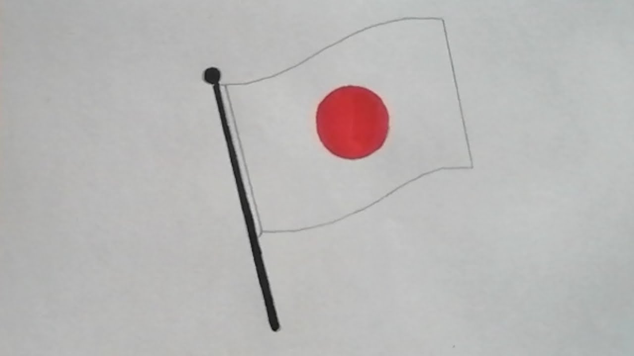 Flag of Japan Drawing / How to Draw Japan Flag - YouTube