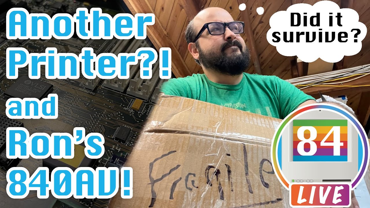 Mac84 LIVE: Ron's Quadra 840AV + Unboxing Another Apple Printer! [Bad ...