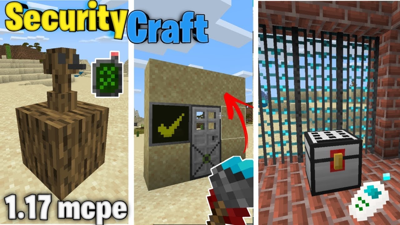 😱Nueva Actualizacion!! de SecurityCraft para Minecraft Pe 1.17/Bedrock 2021 Mejores mods para ...