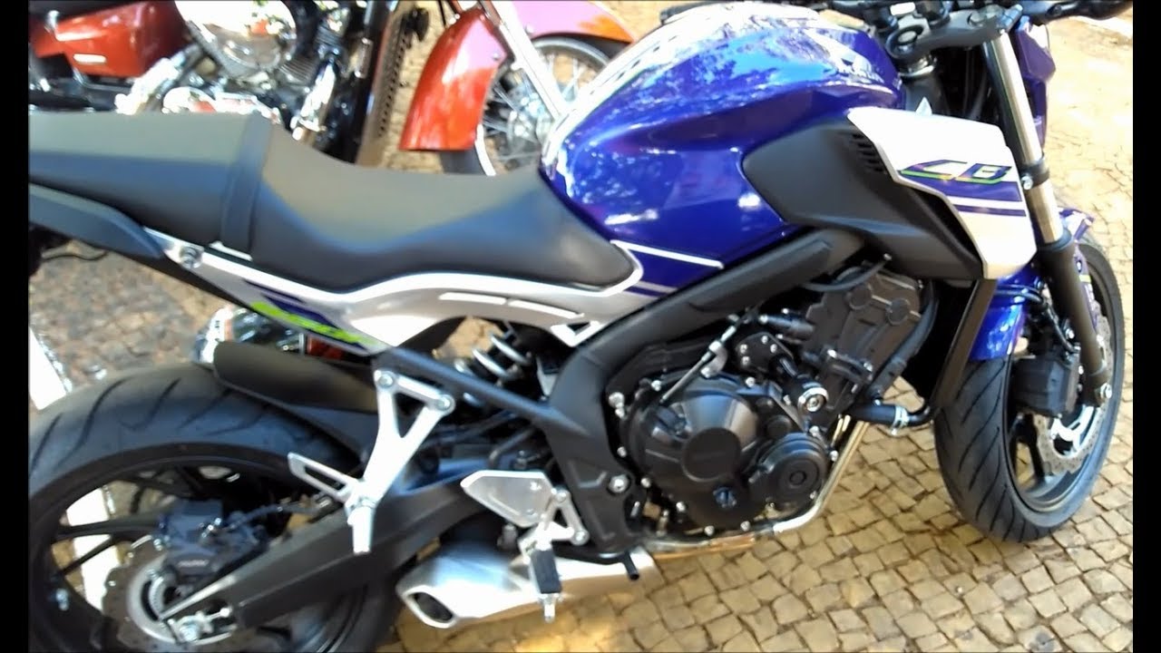 NOVA HONDA CB650F 2018/19 AZUL, EM DETALHES - YouTube