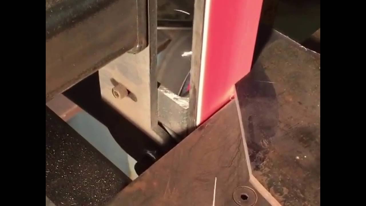 AmeriBrade Belt Grinder Eating Steel - YouTube