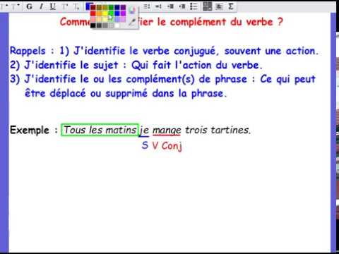 Comment identifier le complément du verbe ? - YouTube