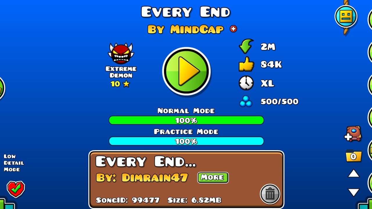 Every end 100% by:mindCap (geometry dash) (extreme demon) - YouTube