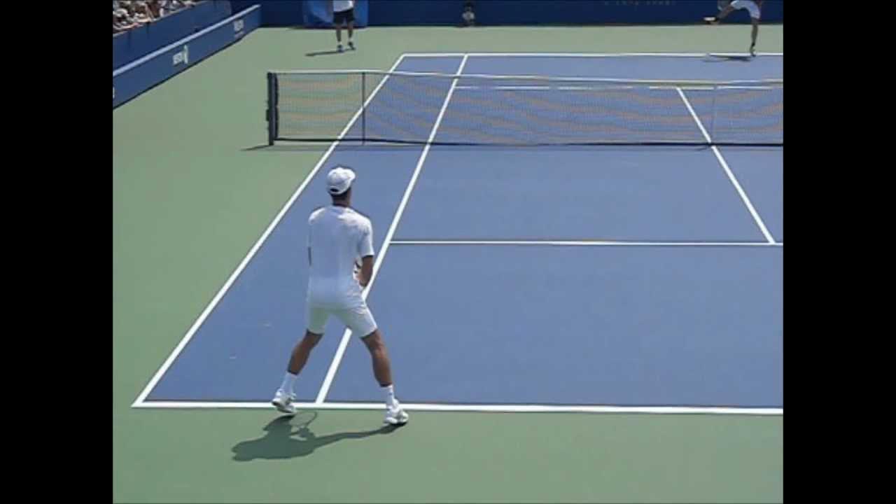 Novak Djokovic slow-motion return of serve (one Forehand and one Backhand) - YouTube
