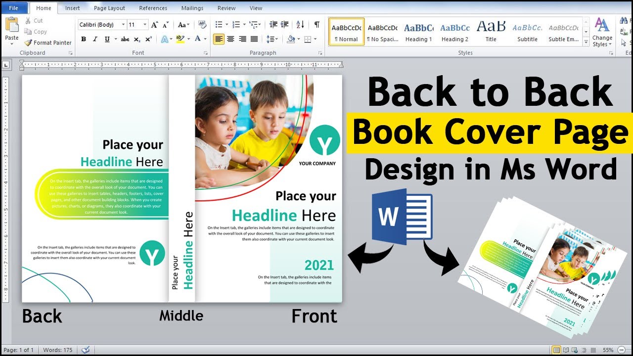 Ms Word Tutorial Back To Back Book Cover Page Design In Ms Word Ms Word Tutorial Back To Back Book Cover Page Design In Ms Word