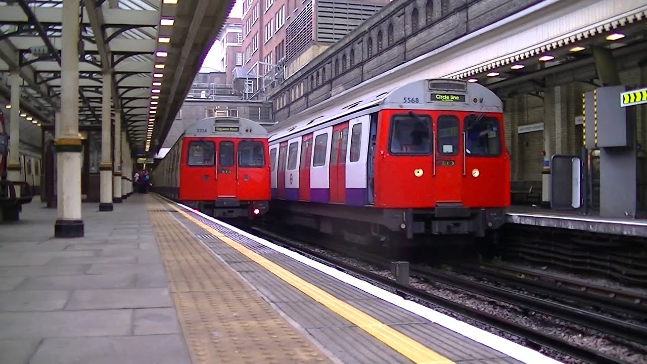 London Underground C Stock 5568, 5517 and 5544 and C Stock 5710, 5561 ...
