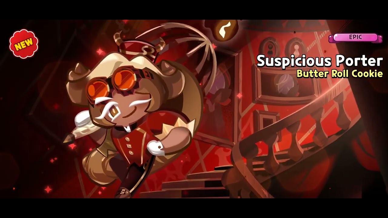 Epic Costume Gacha: Suspicious Porter (Butter Roll Cookie) - Cookie Run ...