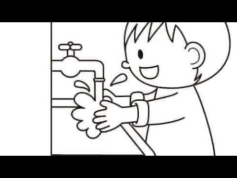 How to drawing a boy washing hands easy drawing - YouTube