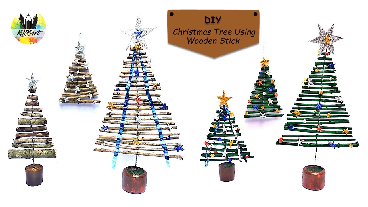 Diy Christmas Tree using Wooden Stick | Decoration Ideas | MKS Art ...