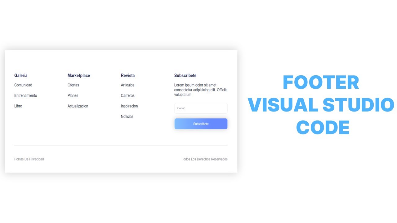 como HACER un FOOTER en VISUAL STUDIO CODE 🚀 - YouTube