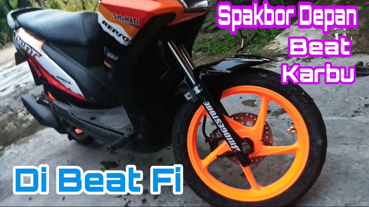 PASANG SPAKBOR DEPAN BEAT KARBU DI BEAT FI - YouTube