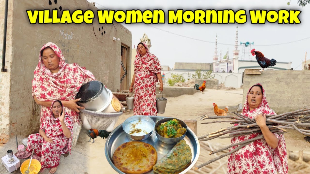 Village Women Work Routine In Morning | Village family Life Style ...