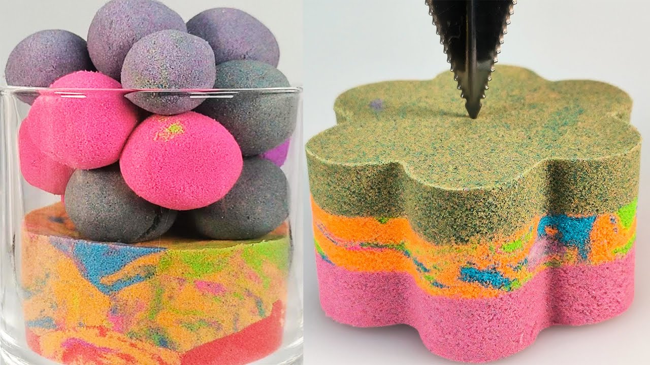 Very Satisfying 8 Minutes Relaxing and Decompressing Kinetic Sand Video ...
