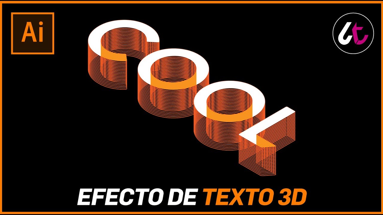 Como hacer un EFECTO de TEXTO 3D en Illustrator - YouTube