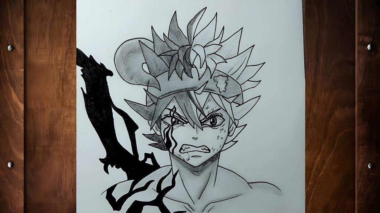 How to draw asta from black clover | easy drawing Asta black clover ...