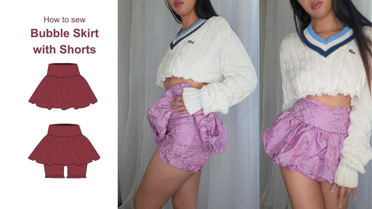 How to sew a bubble skirt with shorts | Easy DIY | Skirt Sewing Pattern - YouTube
