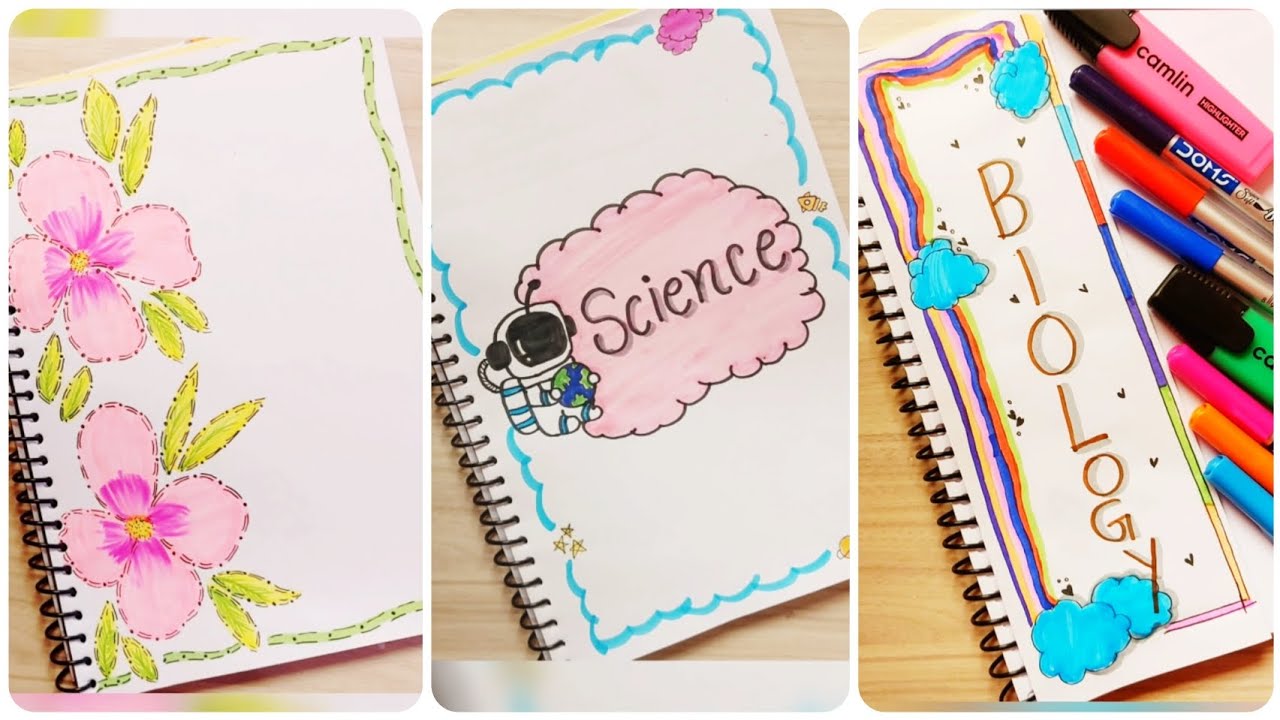 Top 5 Creative Front Page Ideas: Easy DIY Front Pages || @Artbydivya14 ...