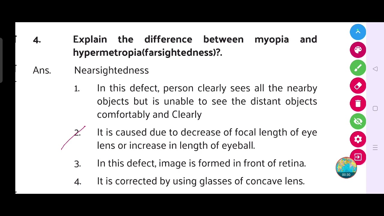 Explain the difference between myopia and hypermetropia (farsightedness)? - YouTube