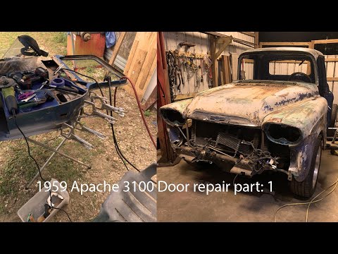 1959 Chevy Apache door restoration, getting rid of rust - YouTube