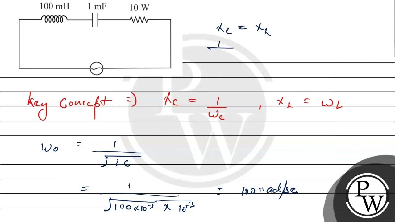 The following series \( L-C-R \) circuit, when driven by an emf source of angle frequency 70 kil ...