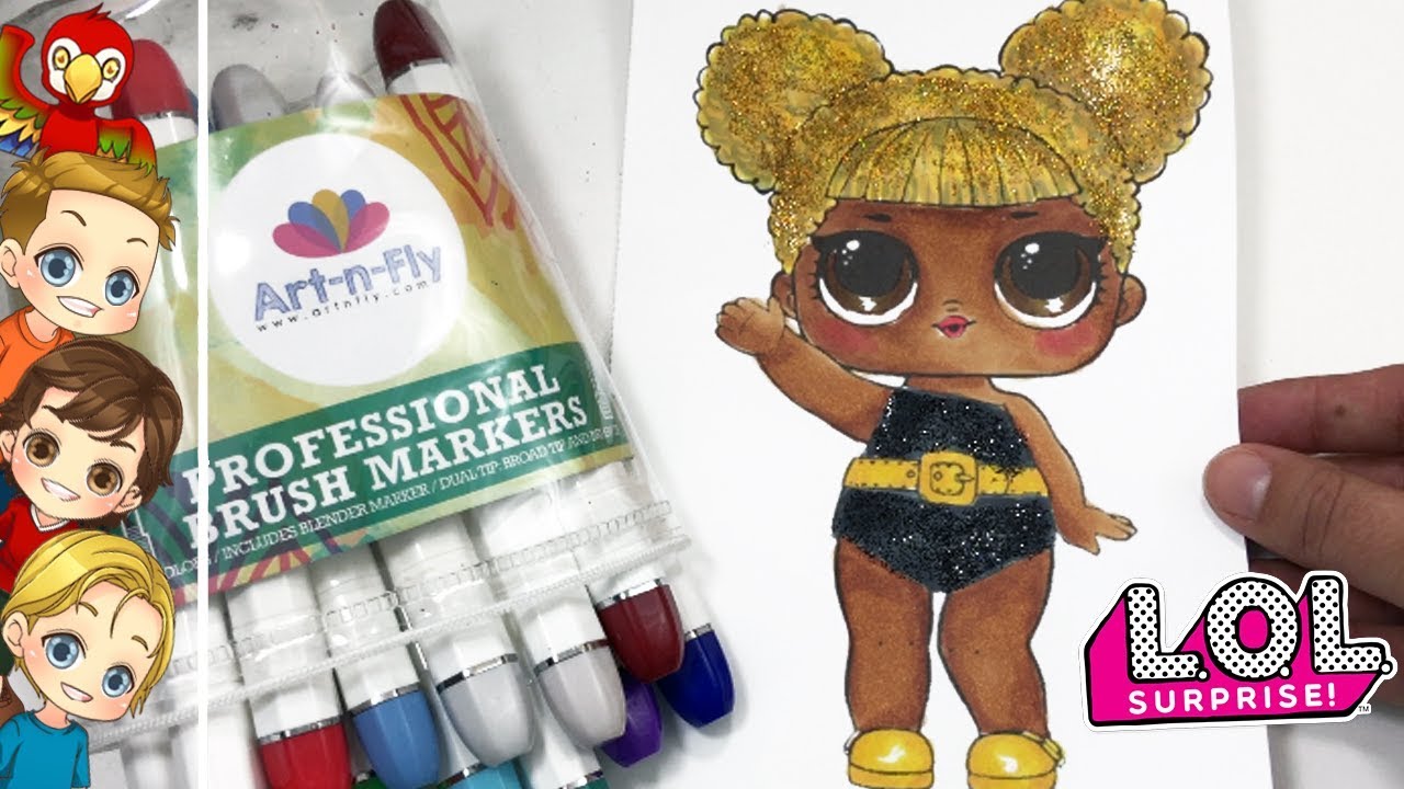 Coloring LOL Queen Bee with Art-n-Fly Markers | Alcohol Based Brush Tip ...