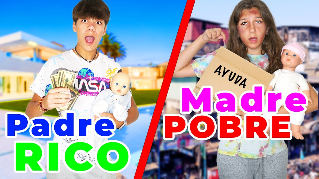 Padre RICO vs madre POBRE - babysitting challenge con Justin - YouTube