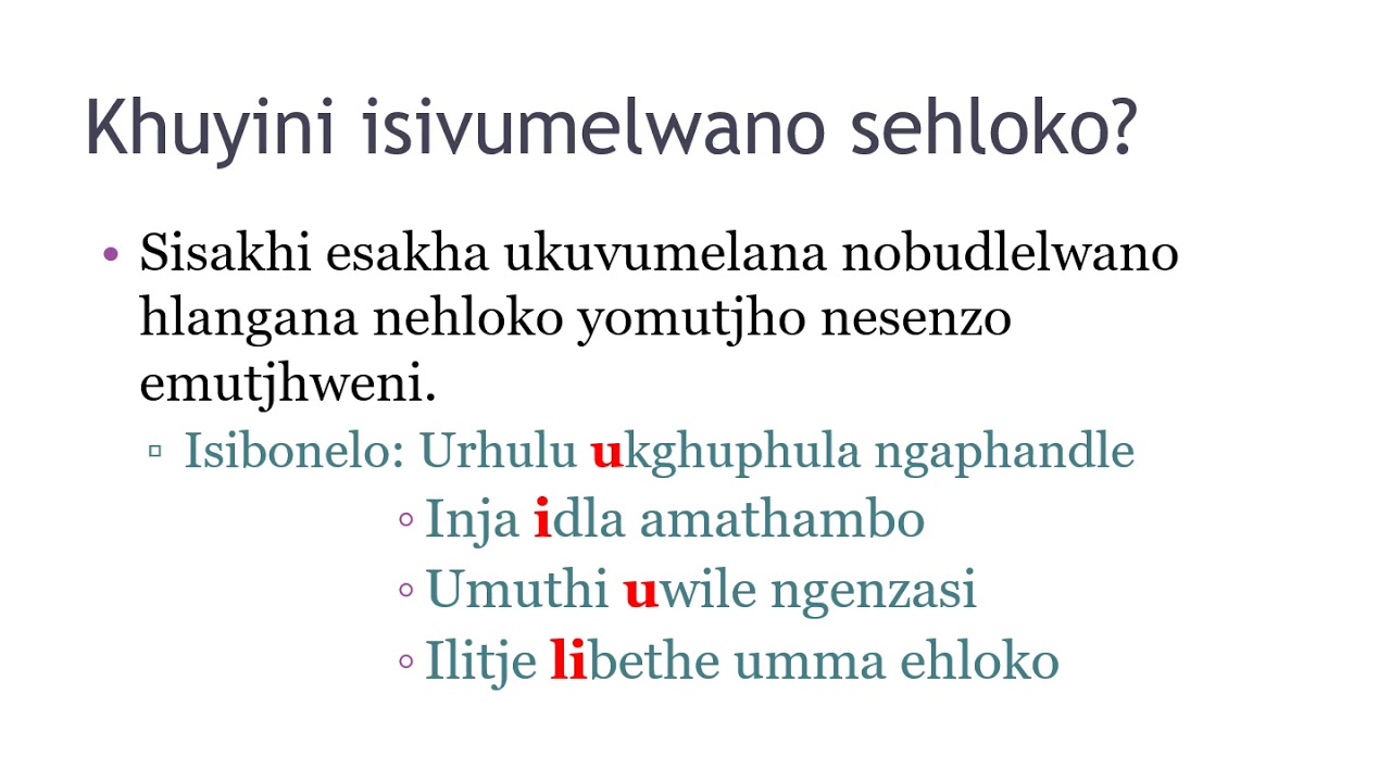 IsiNdebele Lesson: Isivumelwano sehloko - YouTube