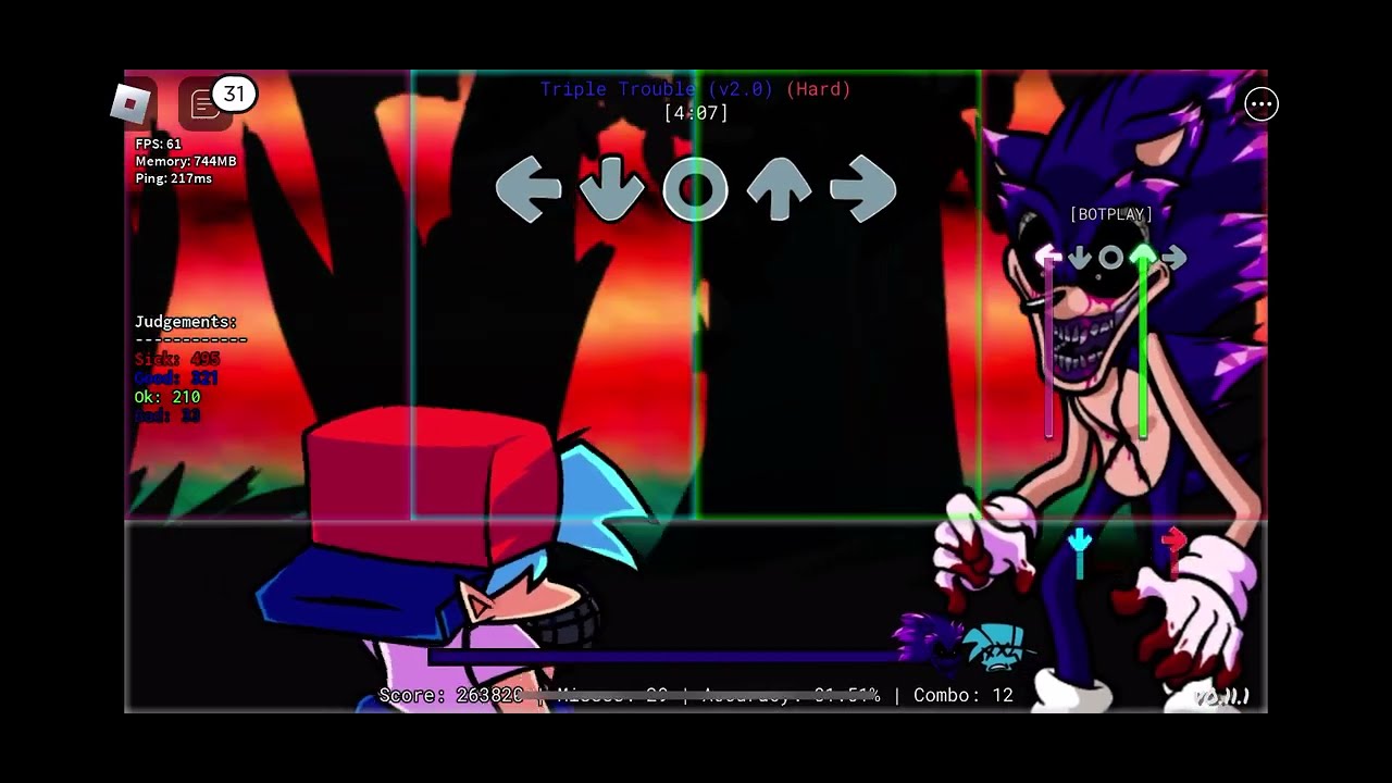 Fnf triple trouble (full song with exe only) - YouTube
