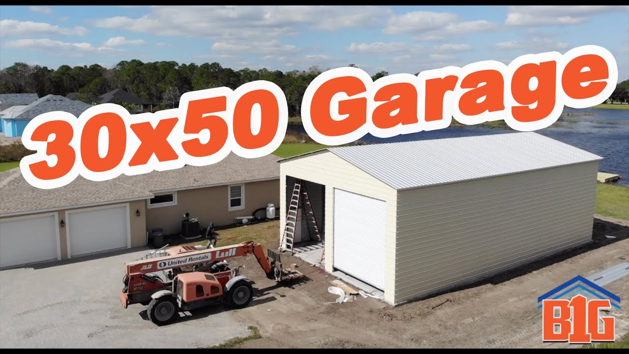 30x50 Delivered And Installed Steel Garage YouTube