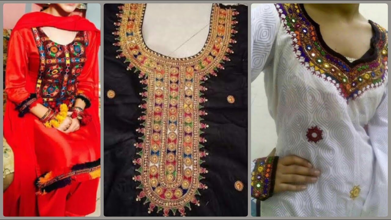 Mirror Work With Traditional Sindhi Hand Embroidery Latest Designs ...