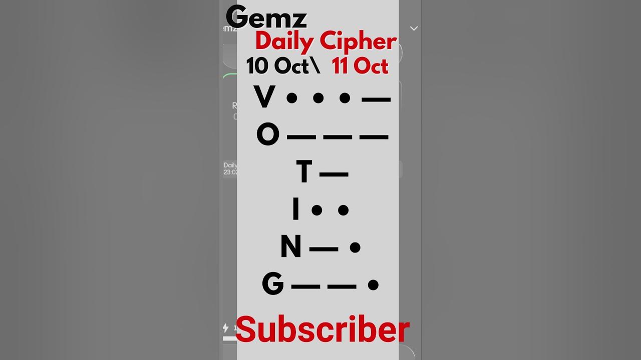 Gemz Daily Cipher Morse Code 10 Oct 11 October 2024 | Unlock Today’s Code & Rewards! # ...
