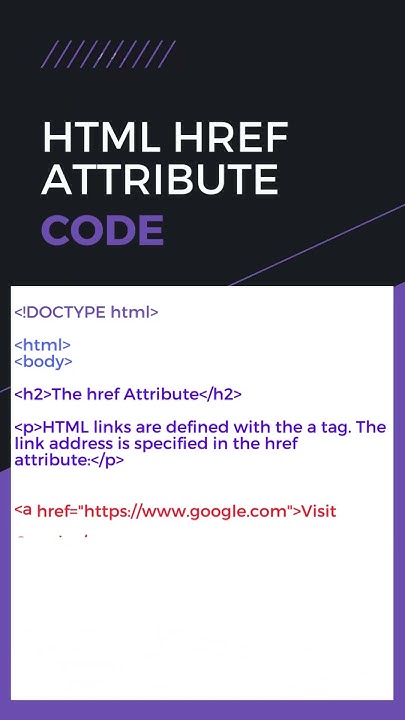 Html Examples Html Attributes Html Href Attribute Learn Coding