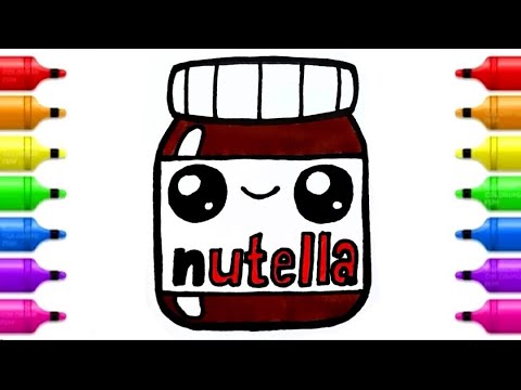 HOW TO DRAW A CUTE NUTELLA || Easy drawing || Как нарисовать МИЛУЮ ...