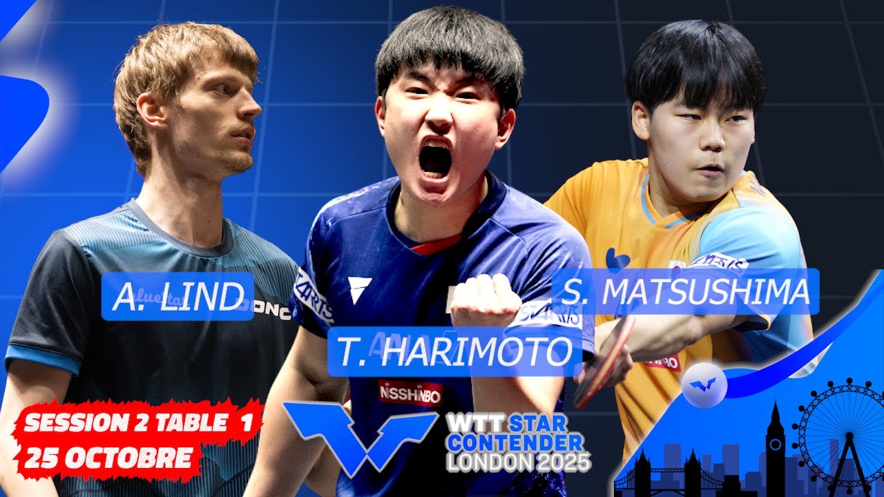 🏓WTT Star Contender Londres 25/10 : HARIMOTO, LIN YUN-JU, LIND ...