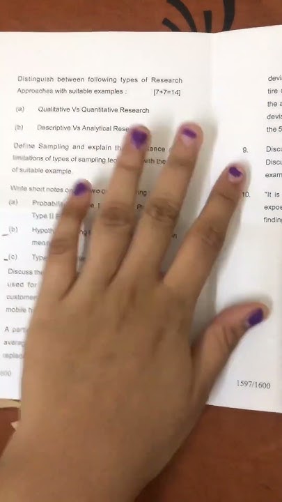 Bba 3rd sem research methodology question paper - YouTube