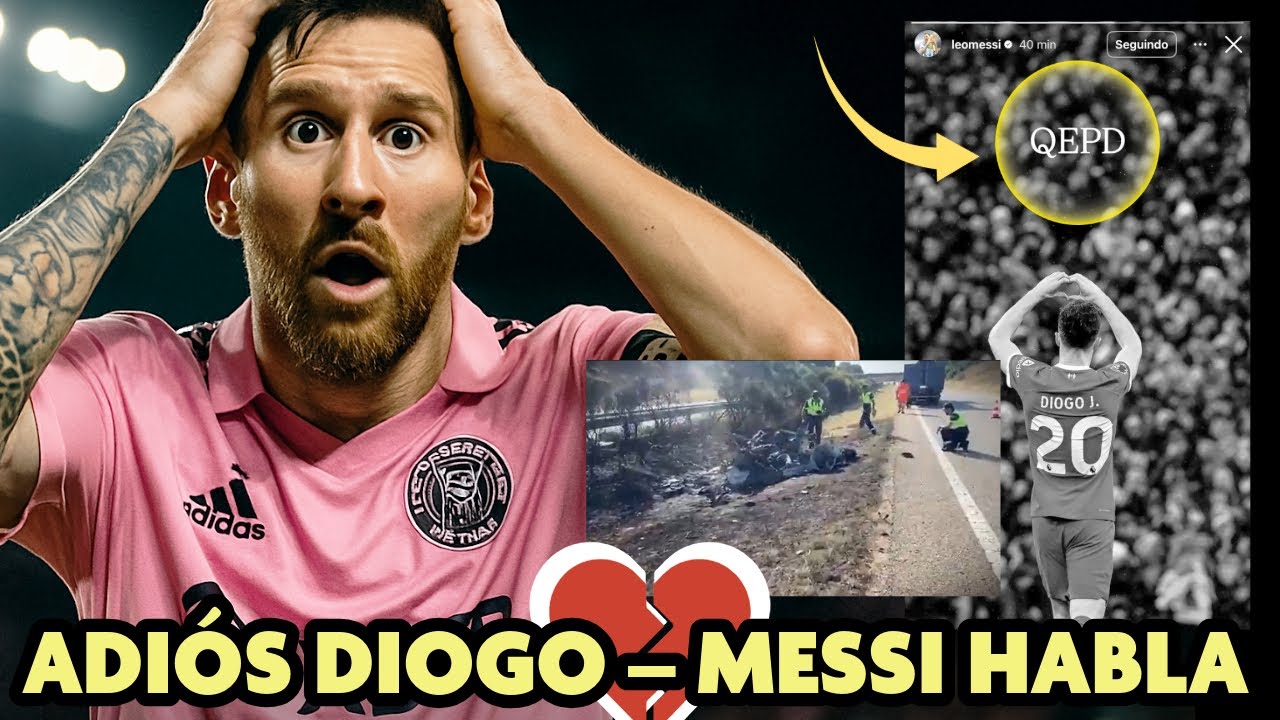 Messi rinde homenaje a Diogo Jota tras su trágica muerte: ‘QEPD’ - YouTube