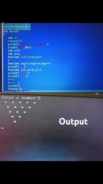 Inverted star pyramid in C - YouTube